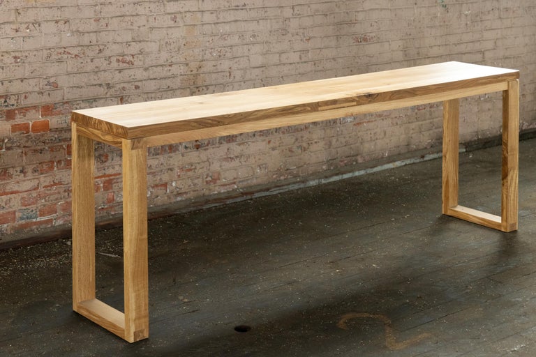 Rustic Long Narrow Modern White Oak Wood Console Table Parsons Style at ...