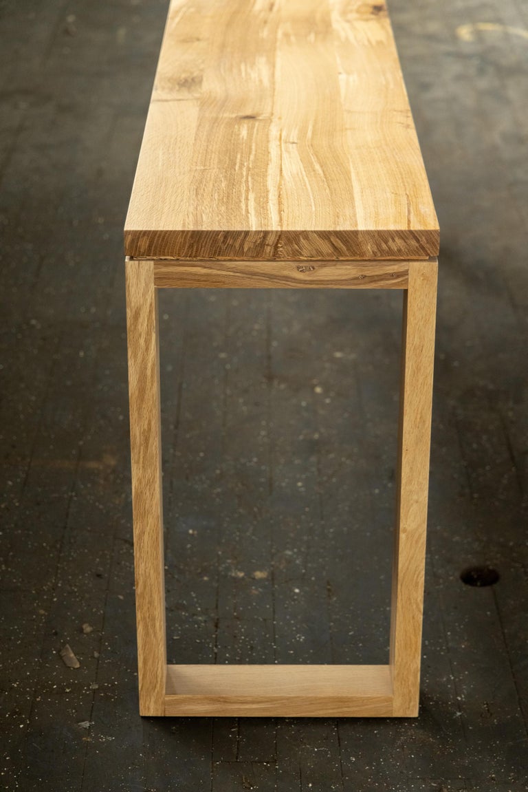 Rustic Long Narrow Modern White Oak Wood Console Table Parsons Style at ...