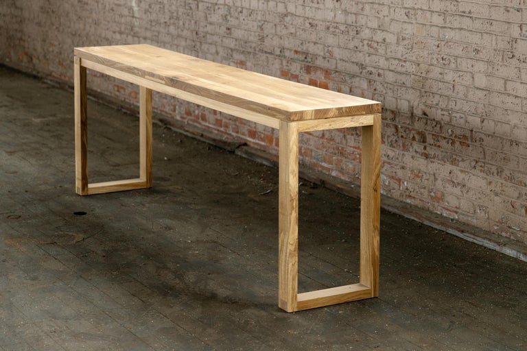 Rustic Long Narrow Modern White Oak Wood Console Table Parsons Style at ...