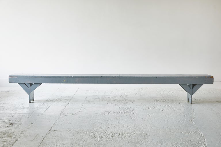 Rustic Low Painted Bucket Bench at 1stDibs