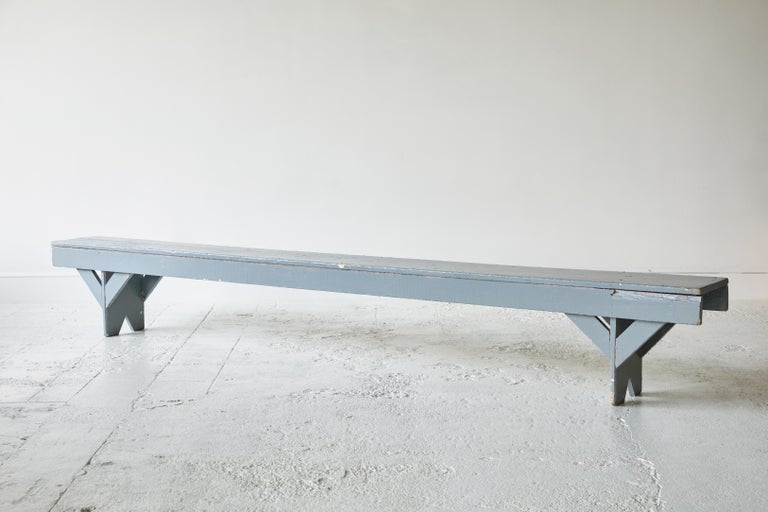 Rustic Low Painted Bucket Bench at 1stDibs