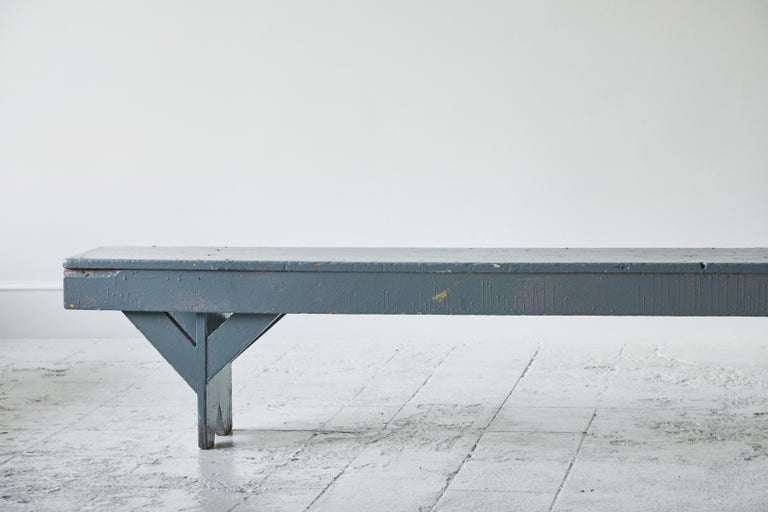 Rustic Low Painted Bucket Bench at 1stDibs