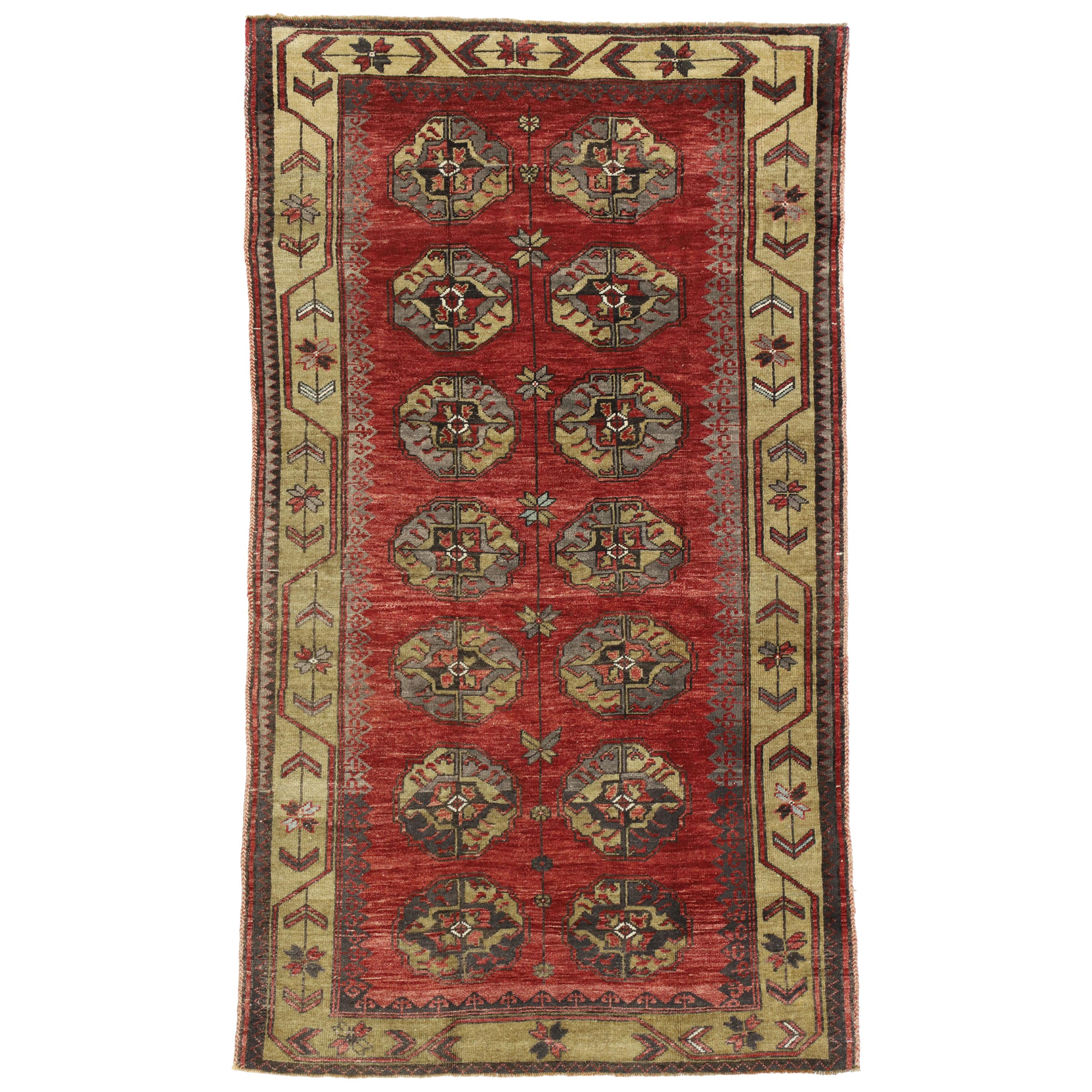 Rustic Style Distressed Vintage Turkish Oushak Rug, Kitchen, Foyer or ...