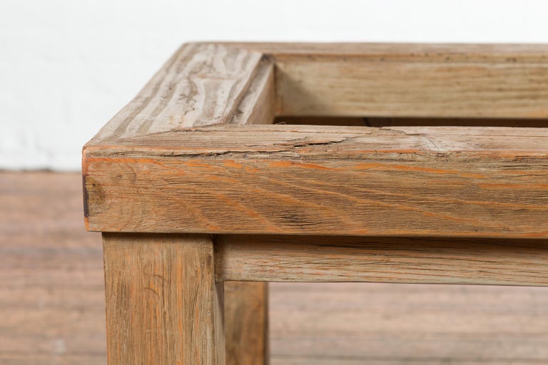 Rustic Mexican Vintage Natural Wood Coffee Table Base with Lower Shelf ...