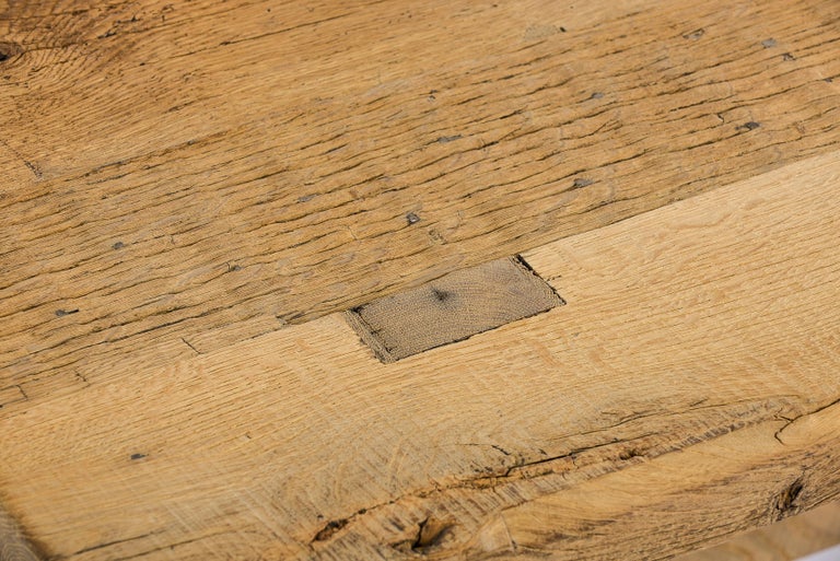 Rustic Mid 20h Century Solid Weathered Oak Coffee Table with Drawer at ...