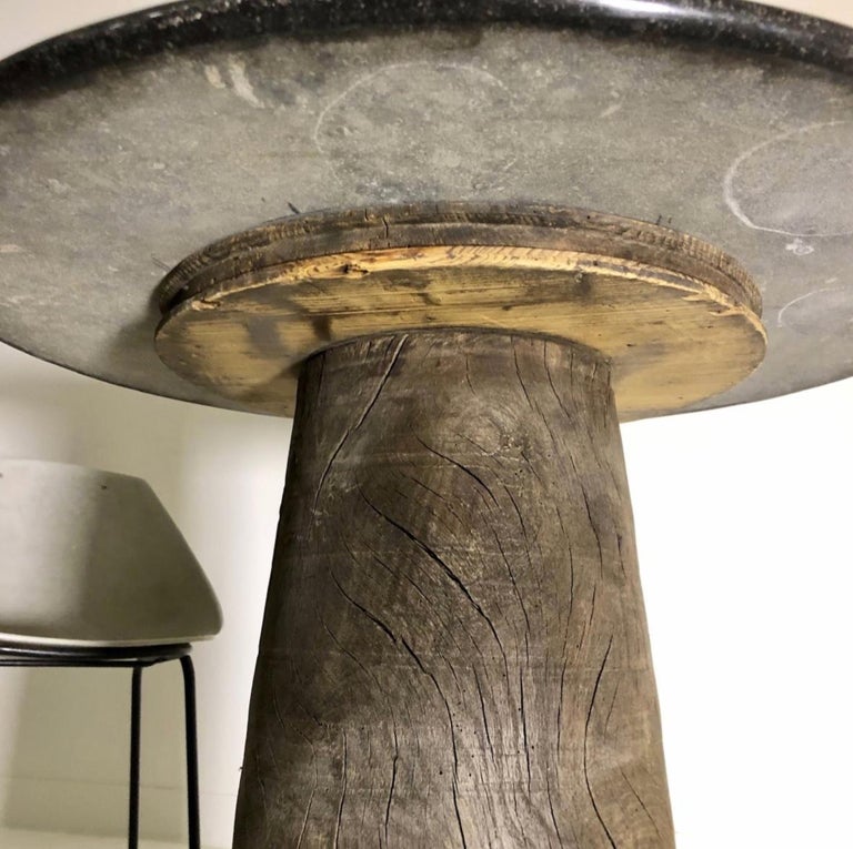 Rustic Midcentury Pedestal Table For Sale at 1stDibs