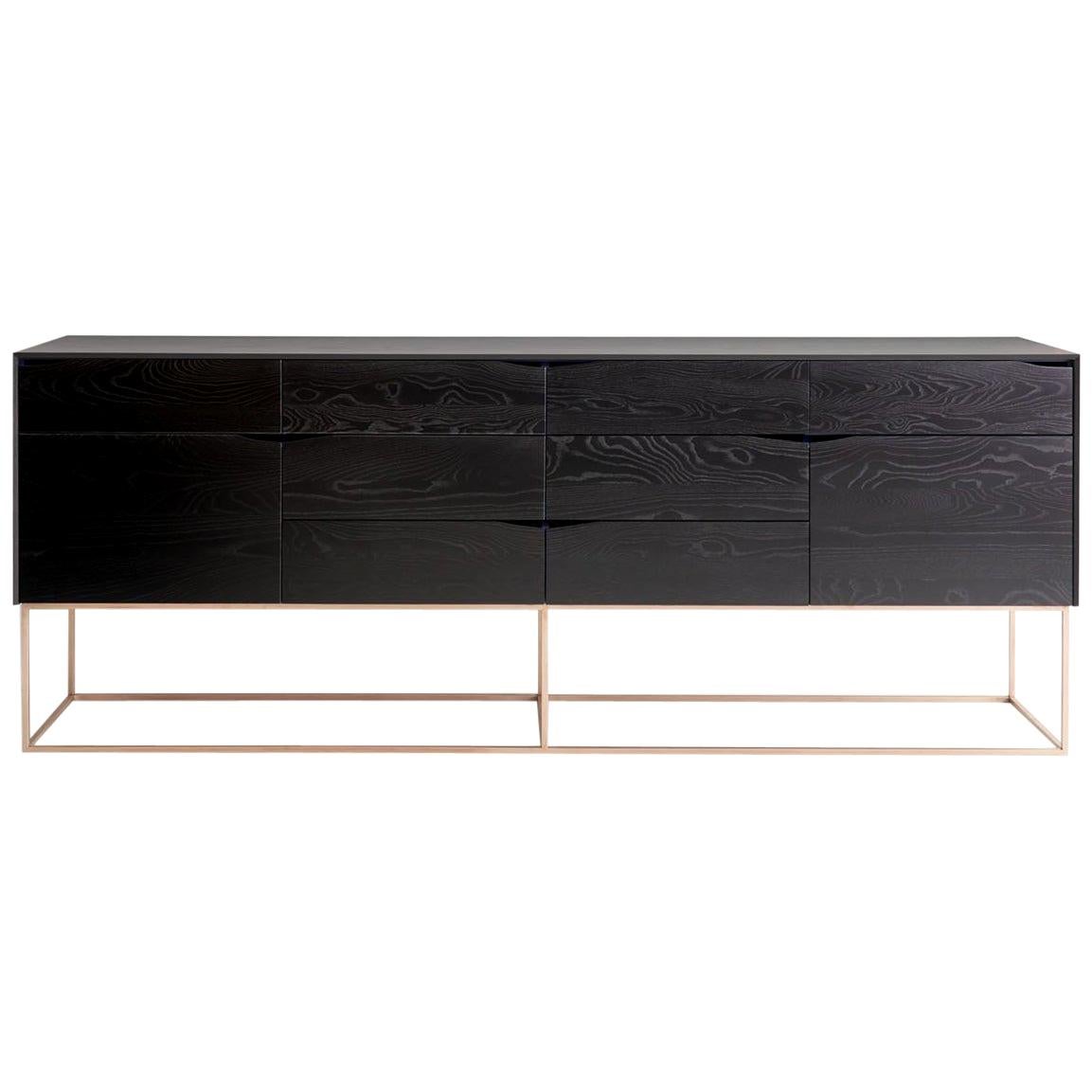Rustic Modern Credenza, Handcrafted of American Hardwoods with a Bronze ...