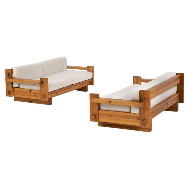 Rustic Modern Pine Sofas, Sweden, 1970’s at 1stDibs