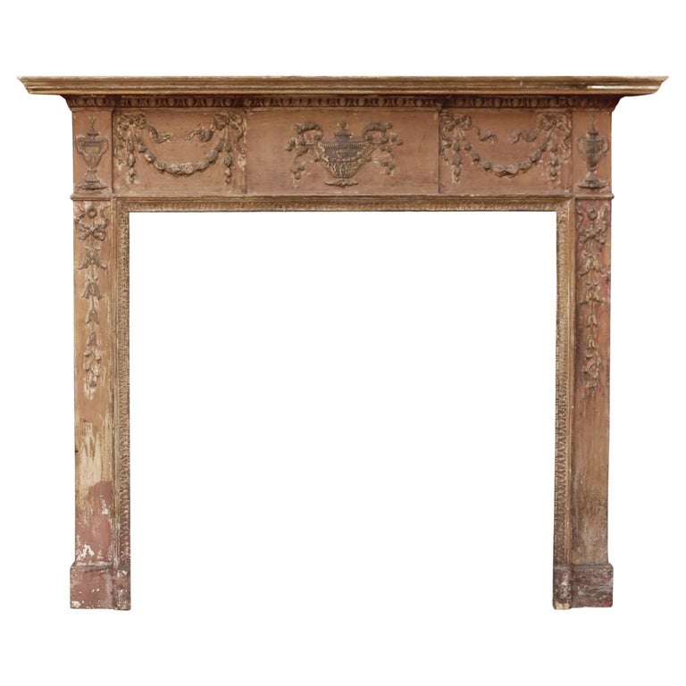 Rustic Neoclassical Style Fire Surround For Sale at 1stDibs