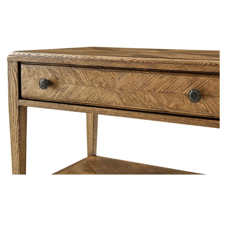 Rustic Oak End Table For Sale at 1stDibs