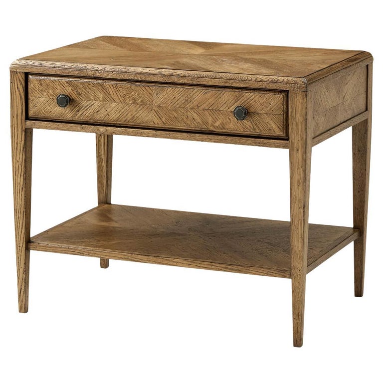 Rustic Oak End Table For Sale at 1stDibs