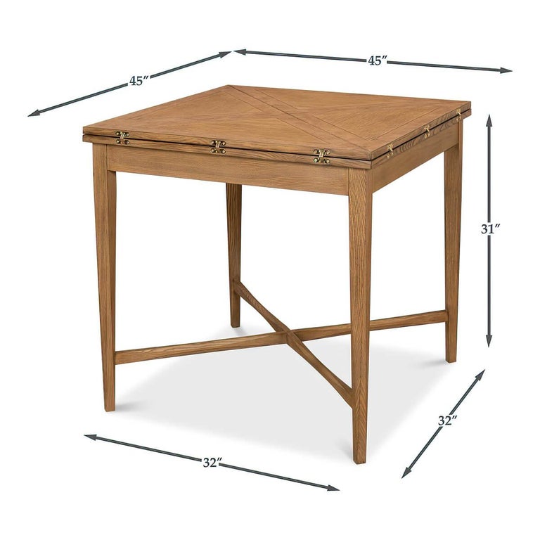 Rustic Oak Envelope Game Table For Sale at 1stDibs