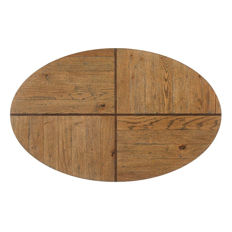 Rustic Oak Oval Side Table Cabinet at 1stDibs