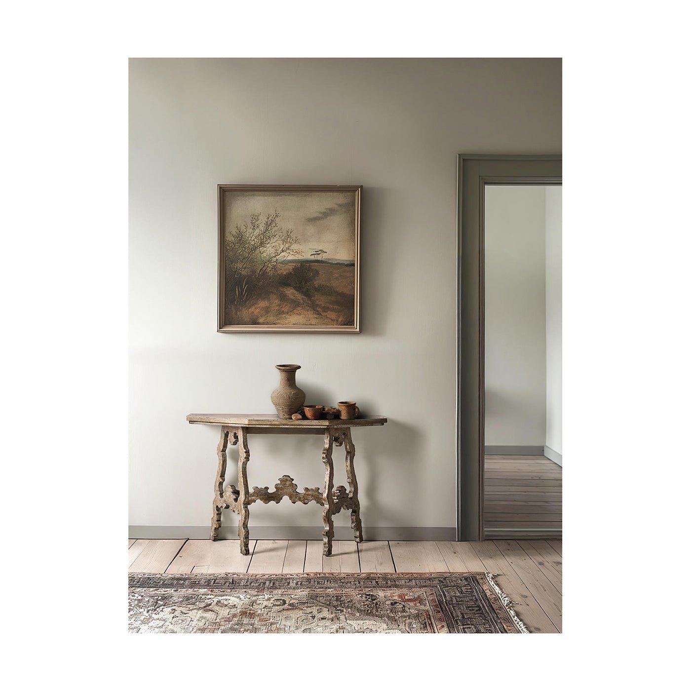 Rustic Oak Spanish-Style Console Table For Sale at 1stDibs