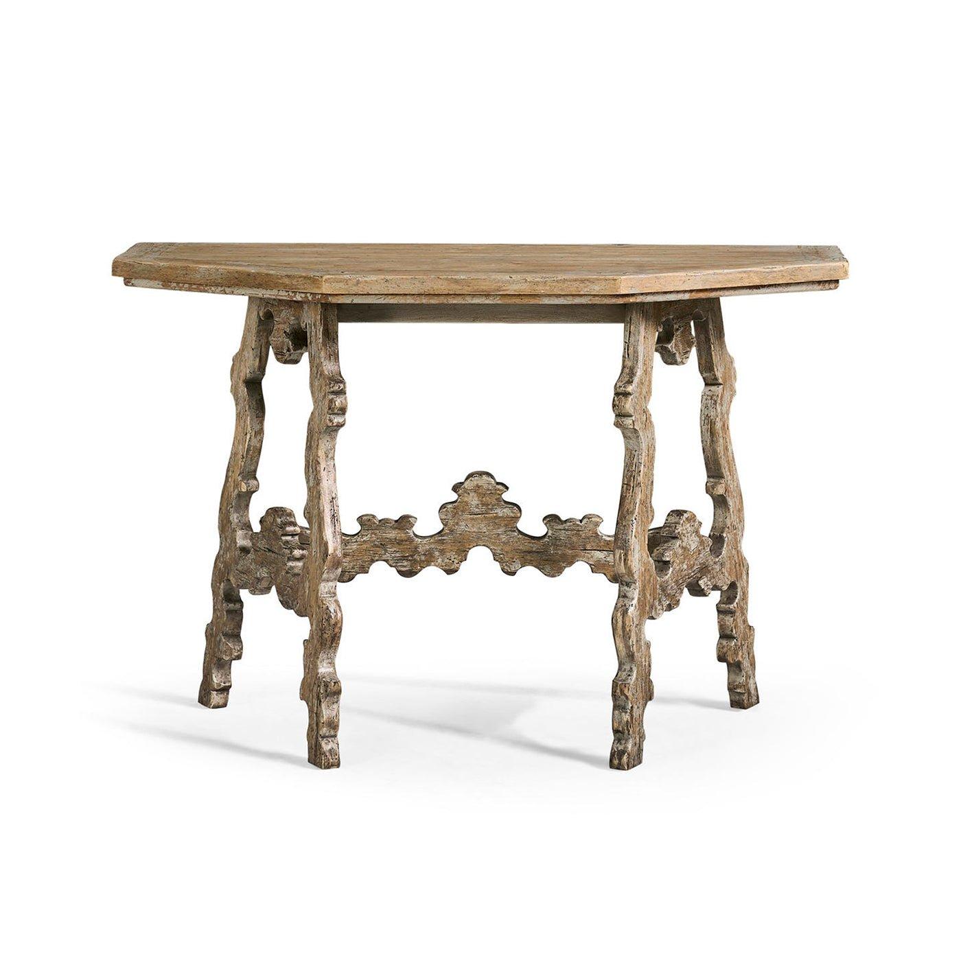 Rustic Oak Spanish-Style Console Table For Sale at 1stDibs