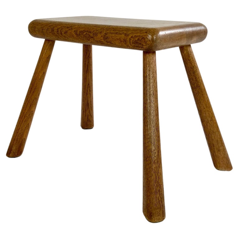 Rustic oak stool / side table, Netherlands 1960s For Sale at 1stDibs