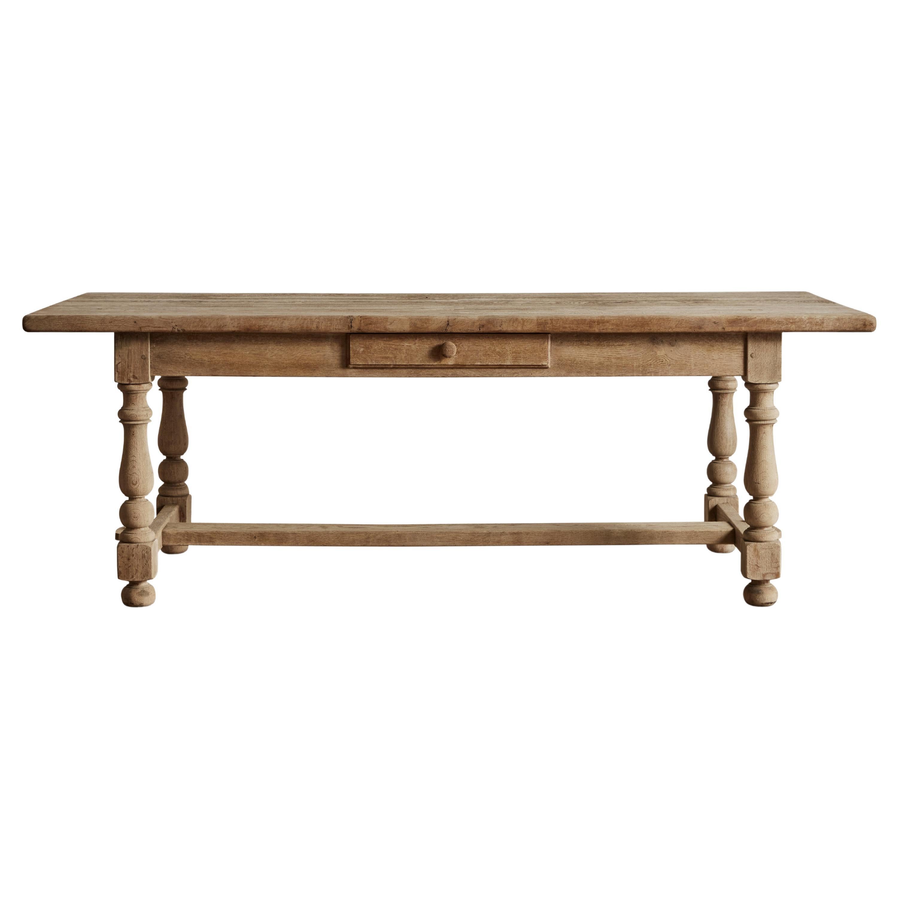 Rustic Oak Table at 1stDibs