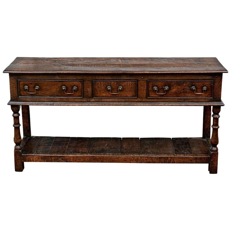 Rustic Oak Tiered Hunt Board For Sale at 1stDibs