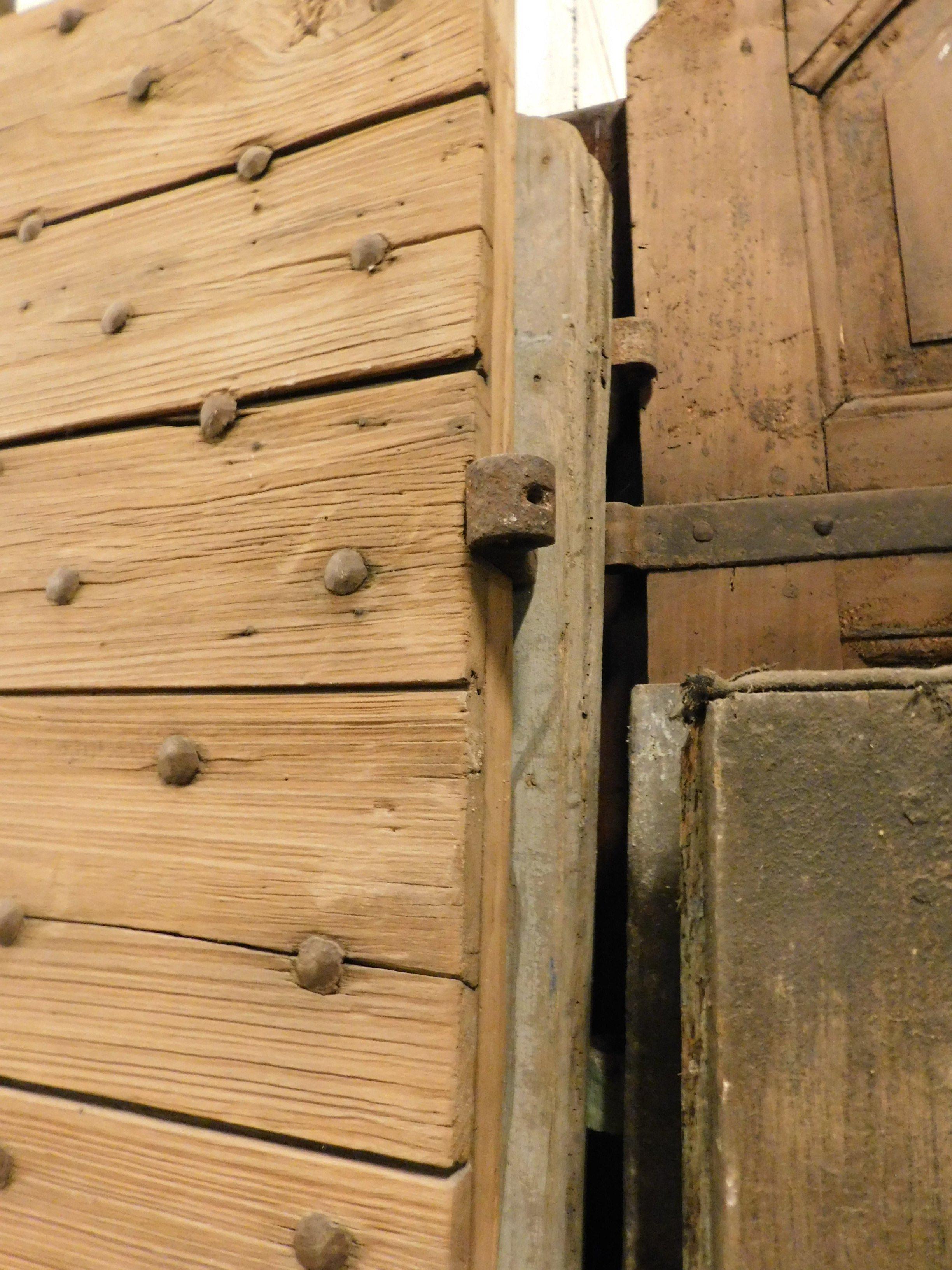 Rustic Old Entrance Door with Nails, 18th Century Italy at 1stDibs