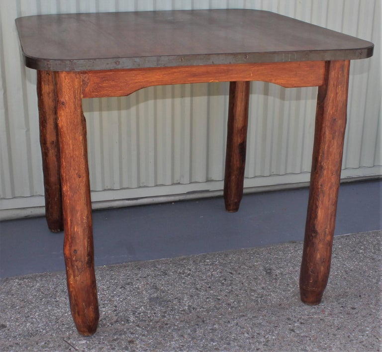 Rustic Old Hickory Game Table and Chairs at 1stDibs