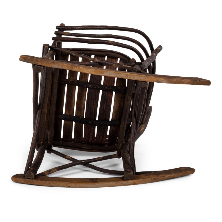 Rustic Old Hickory Rocking Chair at 1stDibs