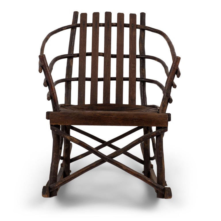 Rustic Old Hickory Rocking Chair at 1stDibs
