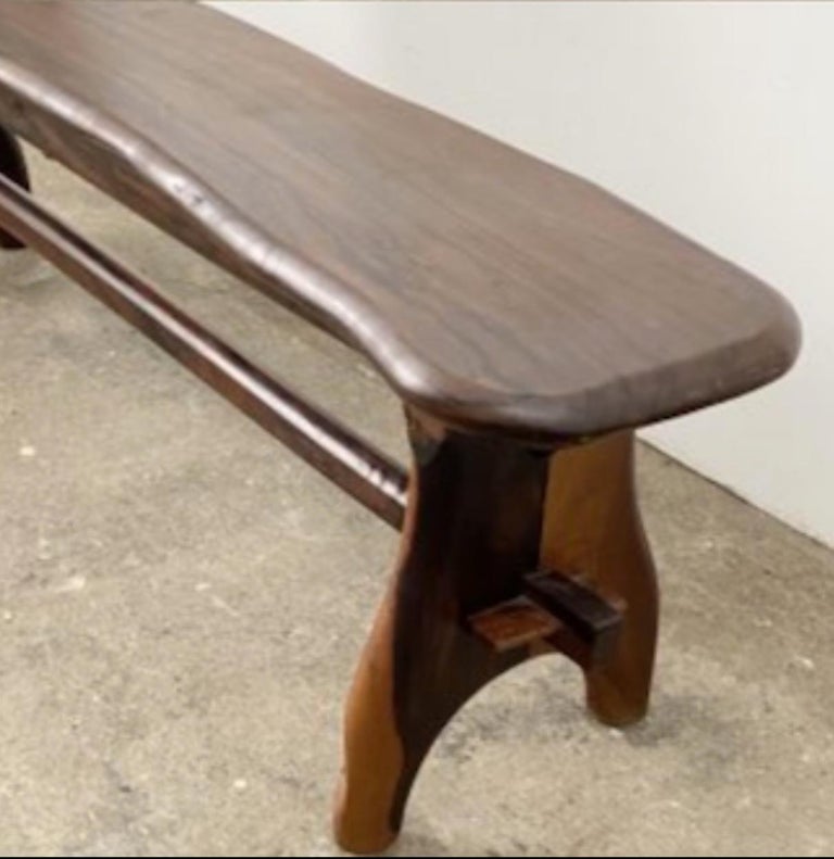 Rustic Olive Wood Bench For Sale at 1stDibs