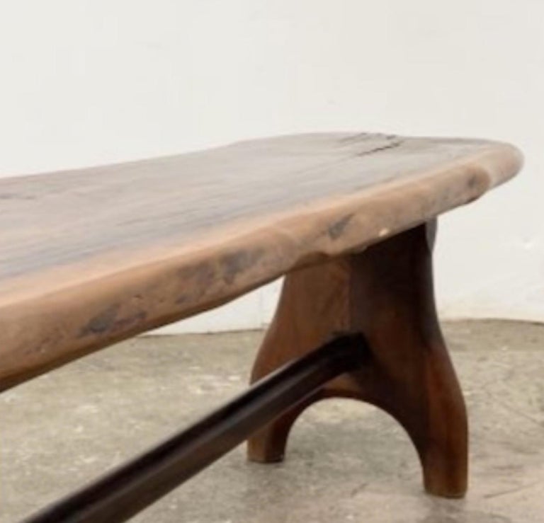 Rustic Olive Wood Bench For Sale at 1stDibs