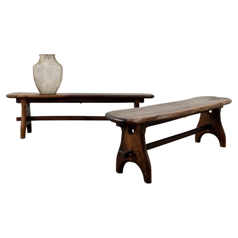 Rustic Olive Wood Bench For Sale at 1stDibs