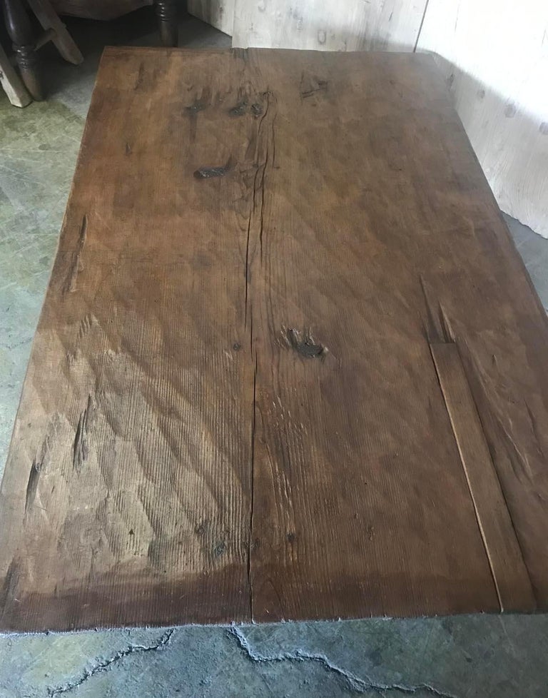 Rustic One Wide Board Coffee Table at 1stDibs