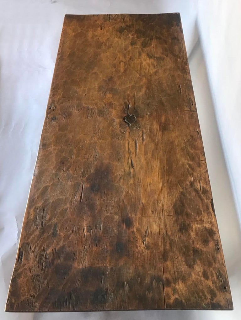 Rustic One Wide Board Coffee Table with Drawer at 1stDibs
