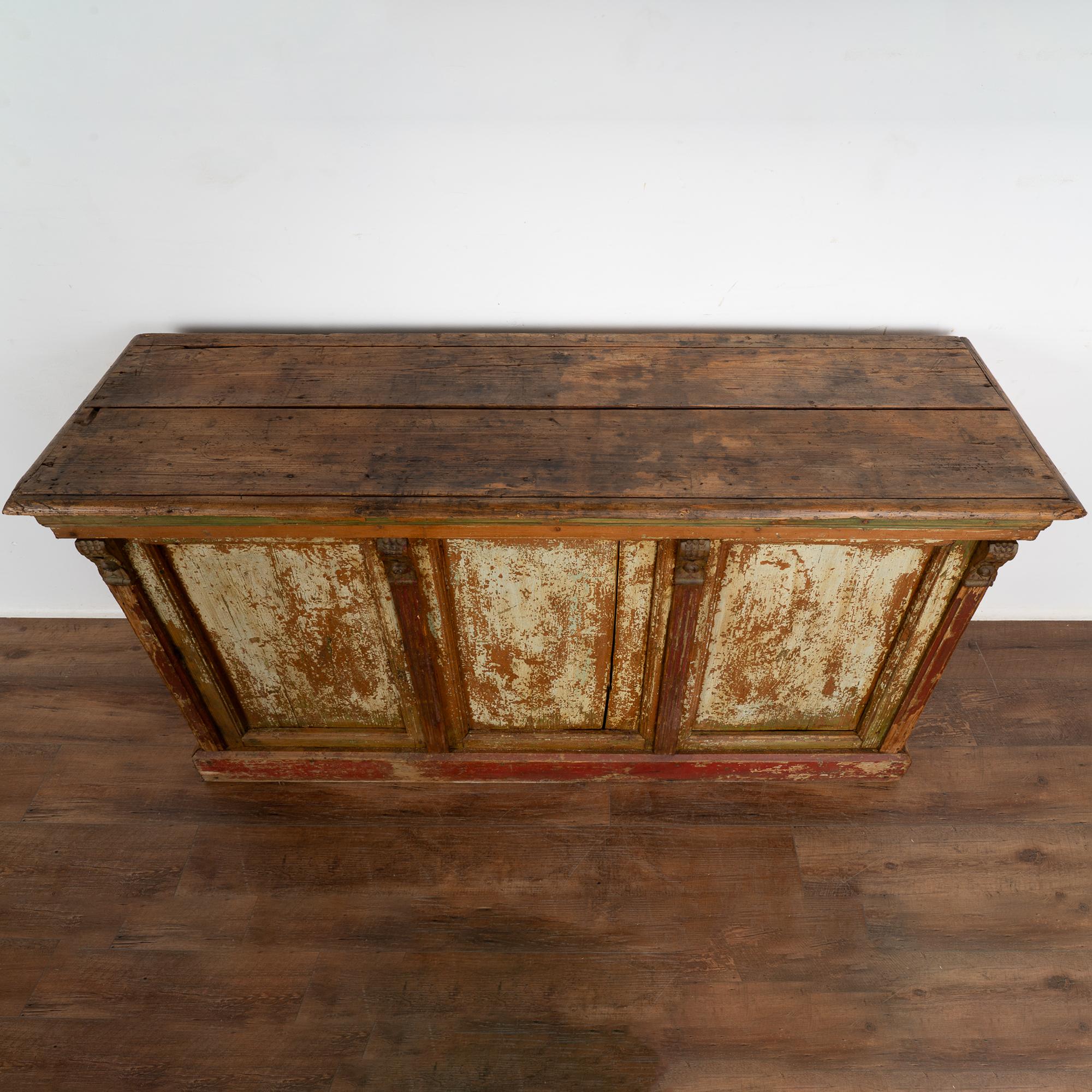 Rustic Original Painted Shop Counter Kitchen Island, Hungary circa 1880 ...