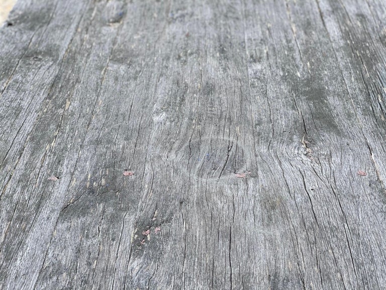 Rustic Outdoor Timber Farm Table and Benches For Sale at 1stDibs