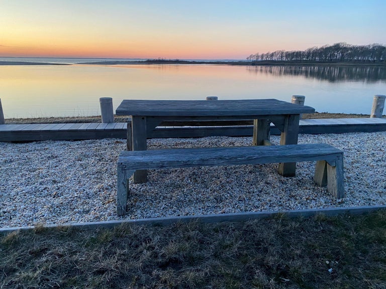 Rustic Outdoor Timber Farm Table and Benches For Sale at 1stDibs