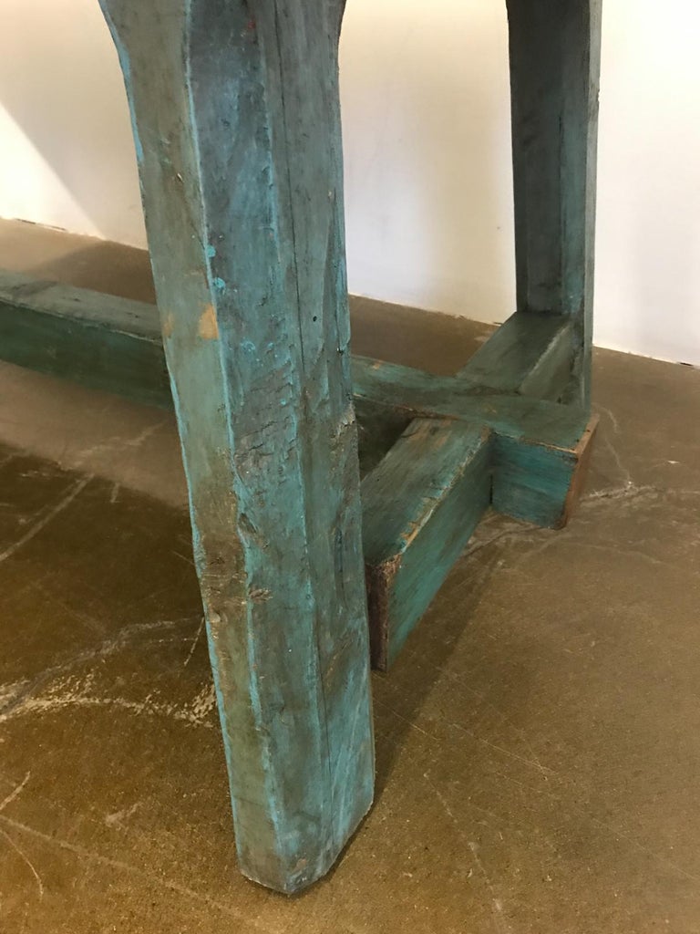 Rustic Painted Antique Farm Table For Sale at 1stDibs