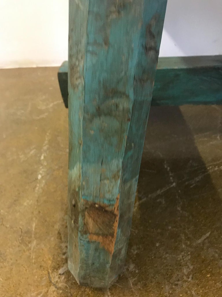 Rustic Painted Antique Farm Table For Sale at 1stDibs