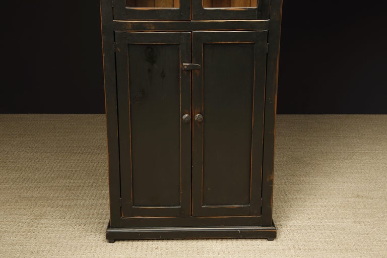 Rustic Painted Pine Cupboard Cabinet For Sale at 1stDibs