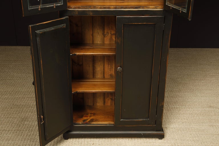 Rustic Painted Pine Cupboard Cabinet For Sale at 1stDibs