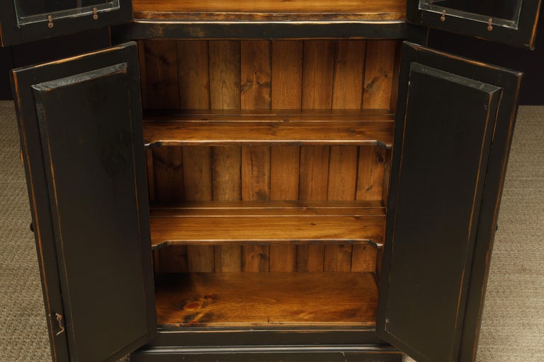 Rustic Painted Pine Cupboard Cabinet For Sale at 1stDibs