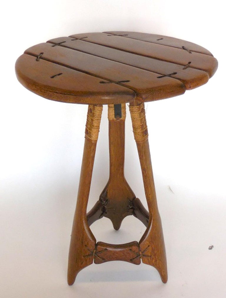 Rustic Palm Wood Side Table at 1stDibs | rustic wood side tables