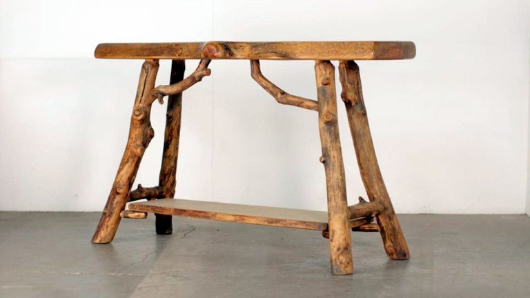 Rustic Pine Console or Sofa Table at 1stDibs | rustic pine console table