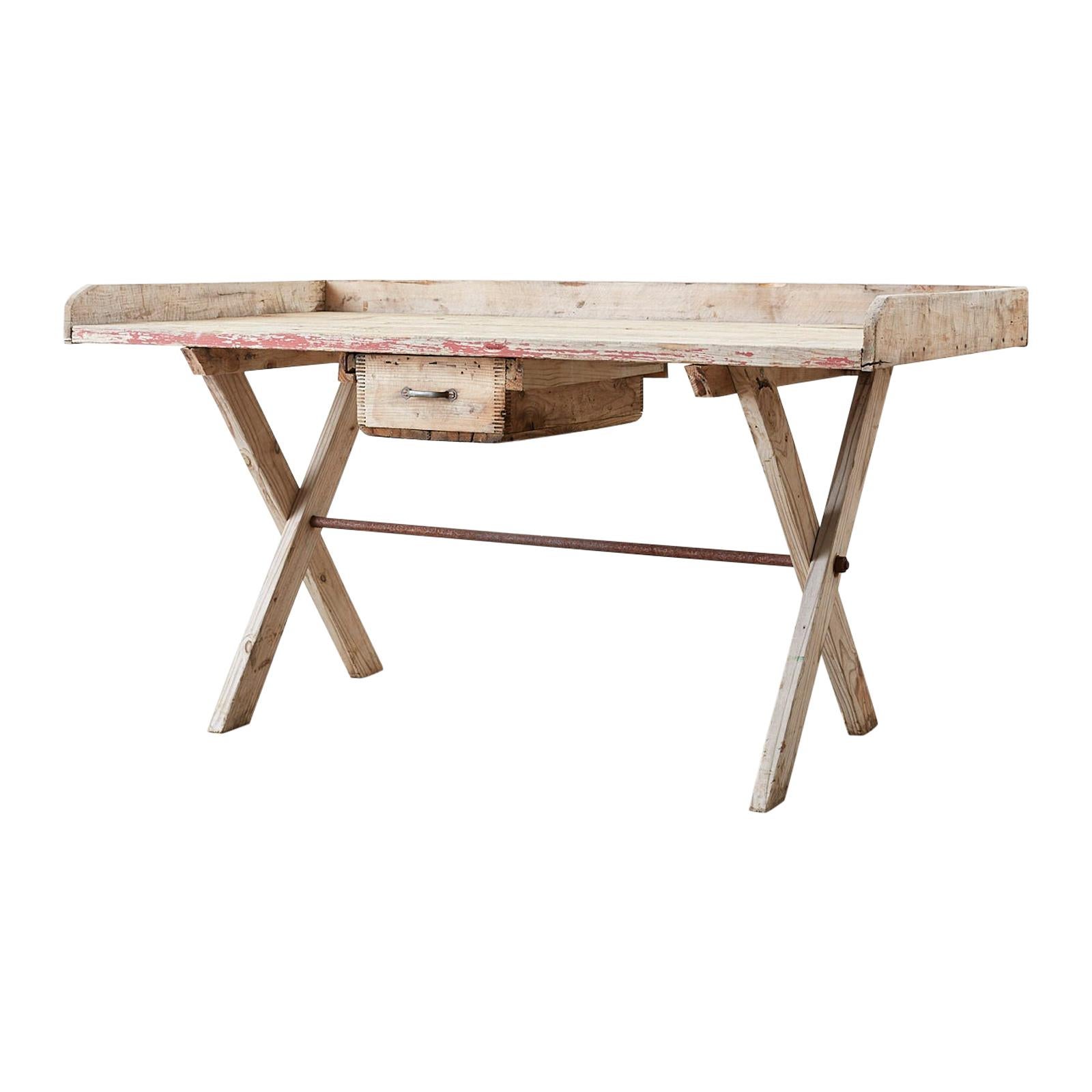 Rustic Work Table For Sale at 1stDibs