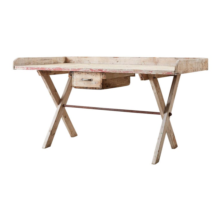 Rustic Pine Work Table or Gardening Table at 1stDibs | rustic work ...