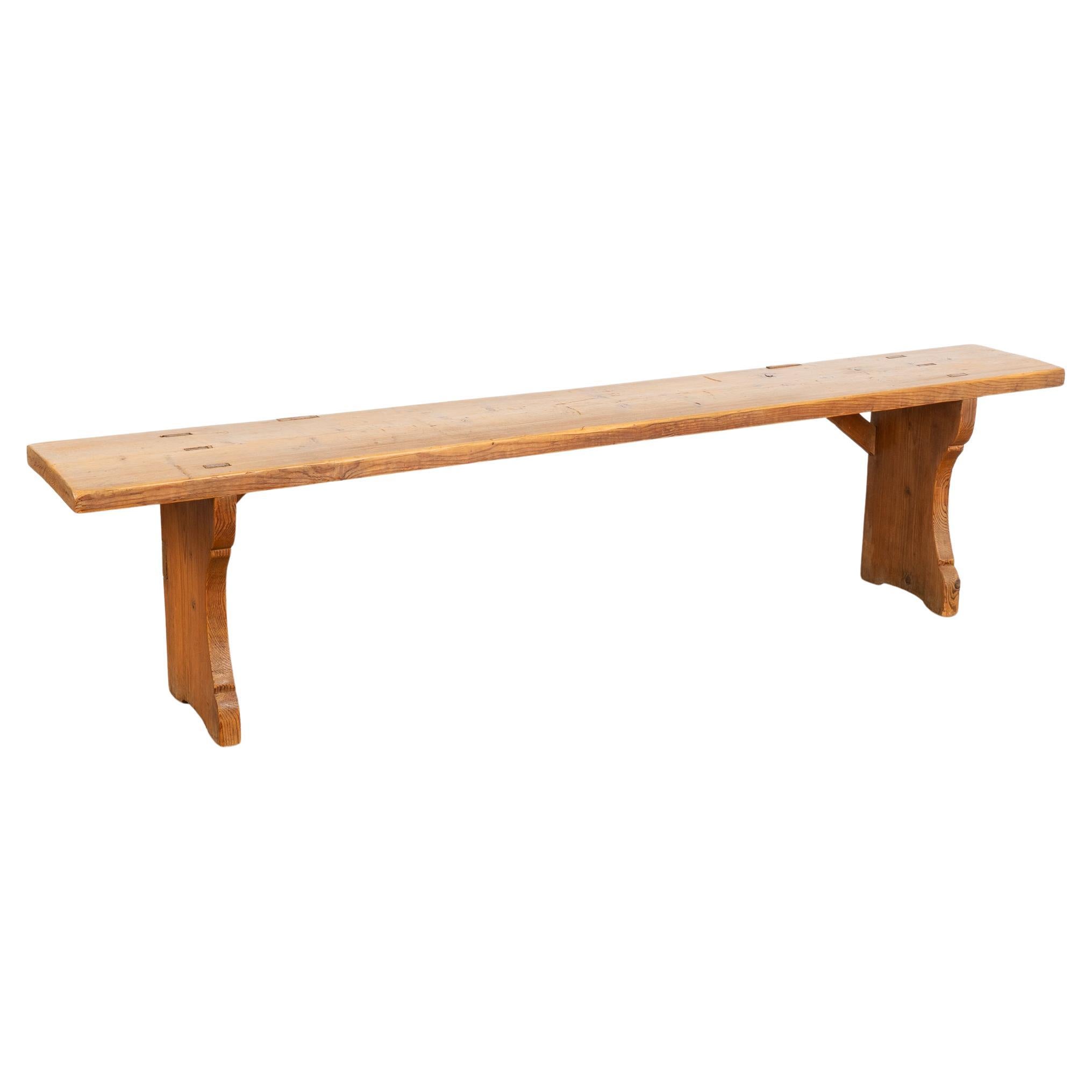 Rustic Plank Top Bench from Hungary, circa 1920 For Sale at 1stDibs