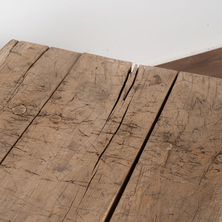 Rustic Plank Wood Coffee Table from Old Work Table, circa 1890 For Sale ...