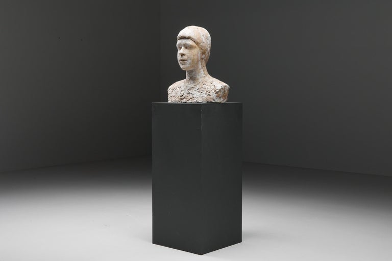 Rustic Plaster Bust, Head Sculpture, Figurative Art, Craftsman, Belgian ...