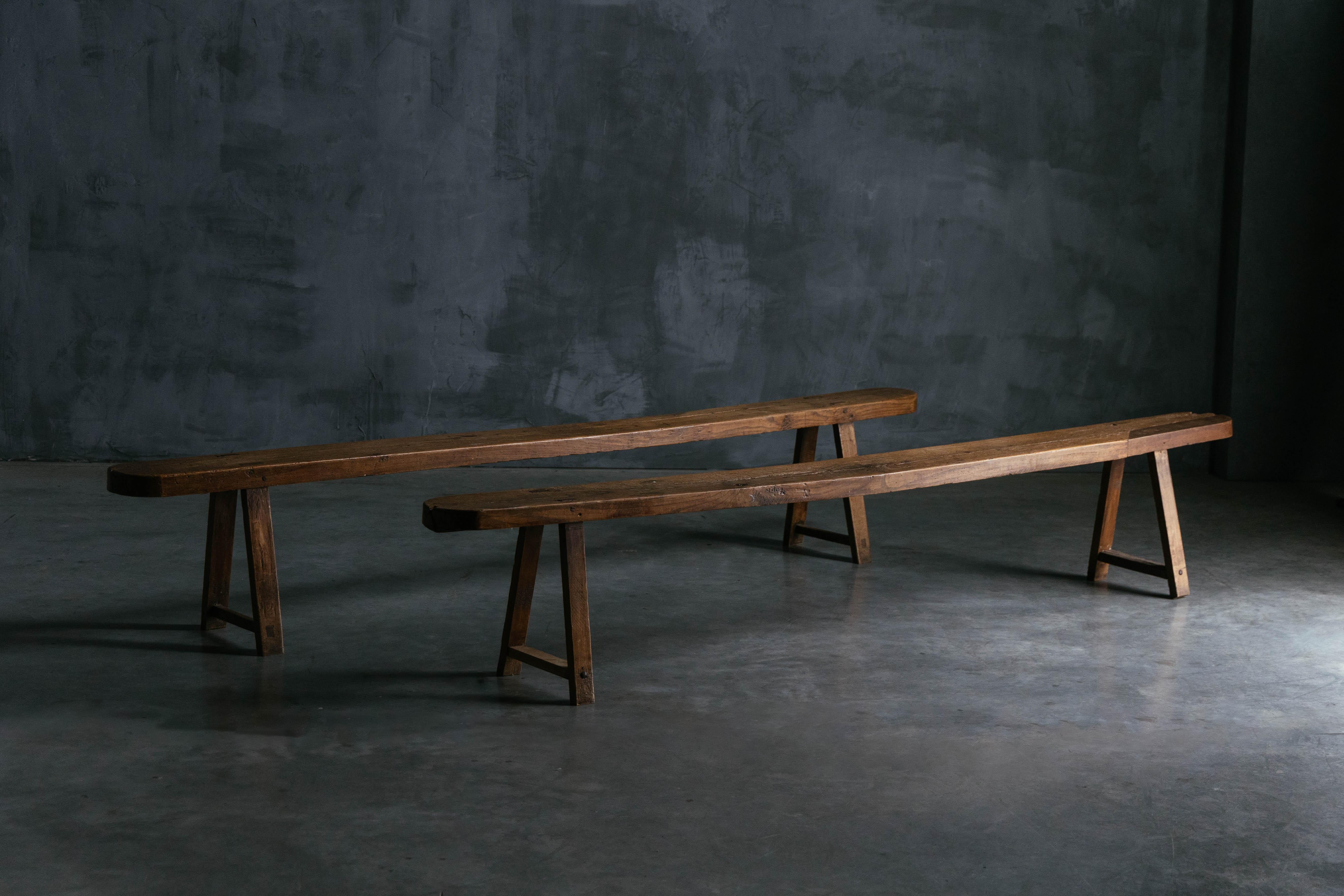 Rustic Primitive Benches, France, 19th Century For Sale at 1stDibs