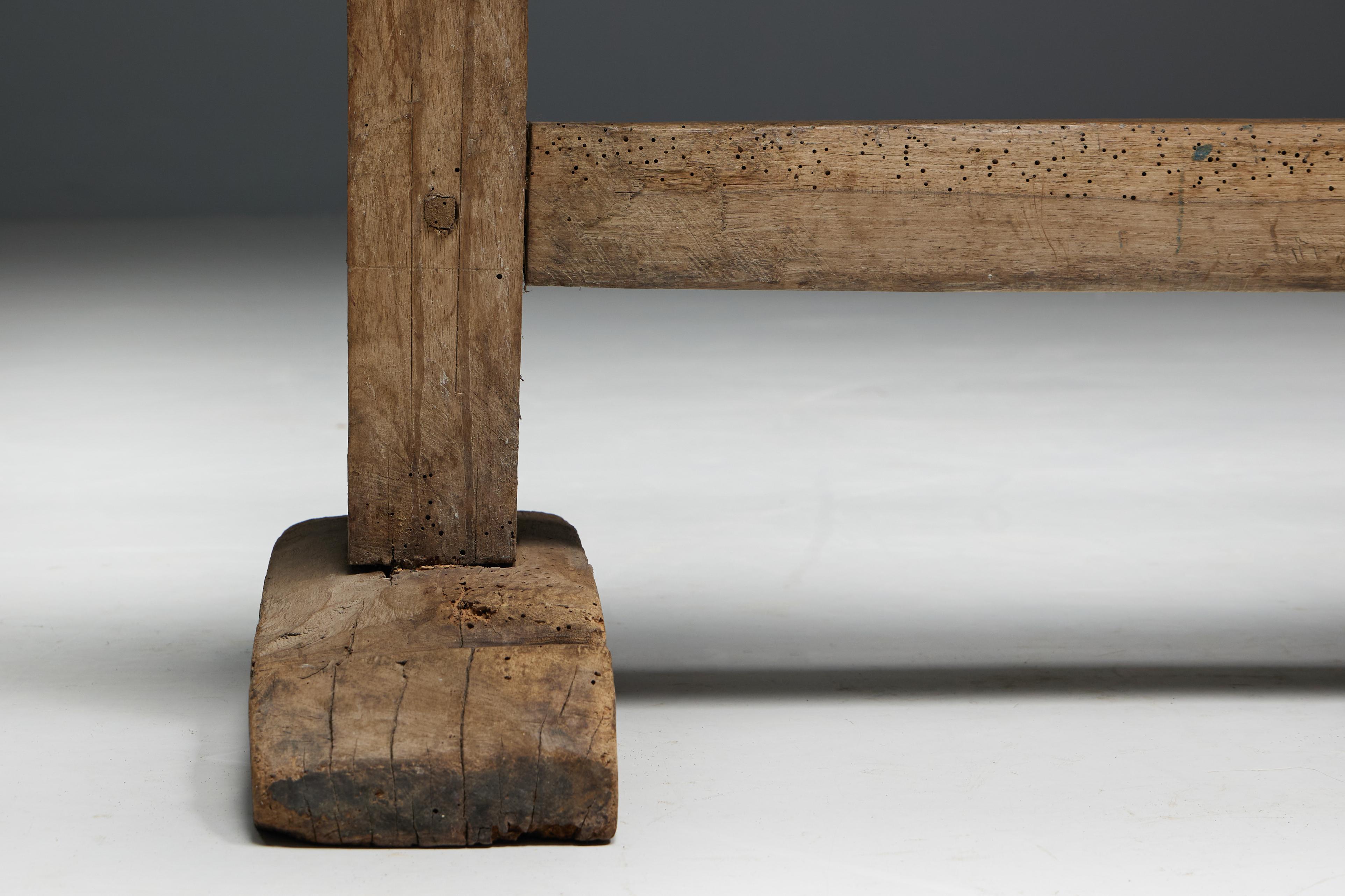 Rustic Primitive Console Table, France, 19th Century For Sale at 1stDibs