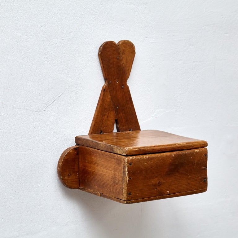 Rustic Primitive Pastor Handmade Sculptural Wood Box, circa 1940 For ...