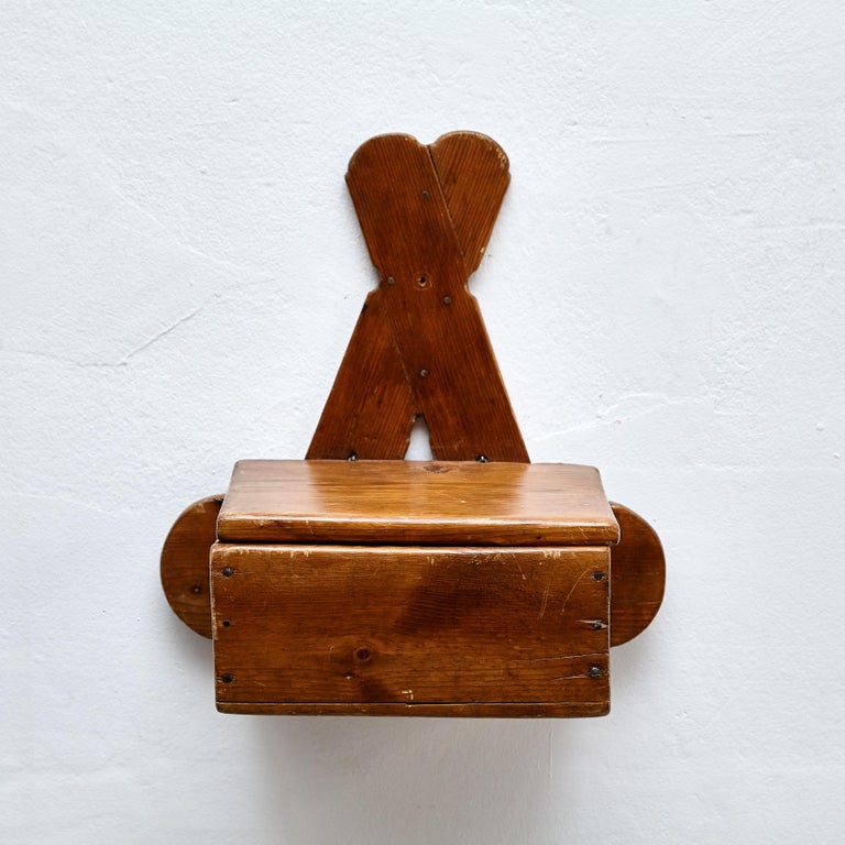 Rustic Primitive Pastor Handmade Sculptural Wood Box, circa 1940 For ...